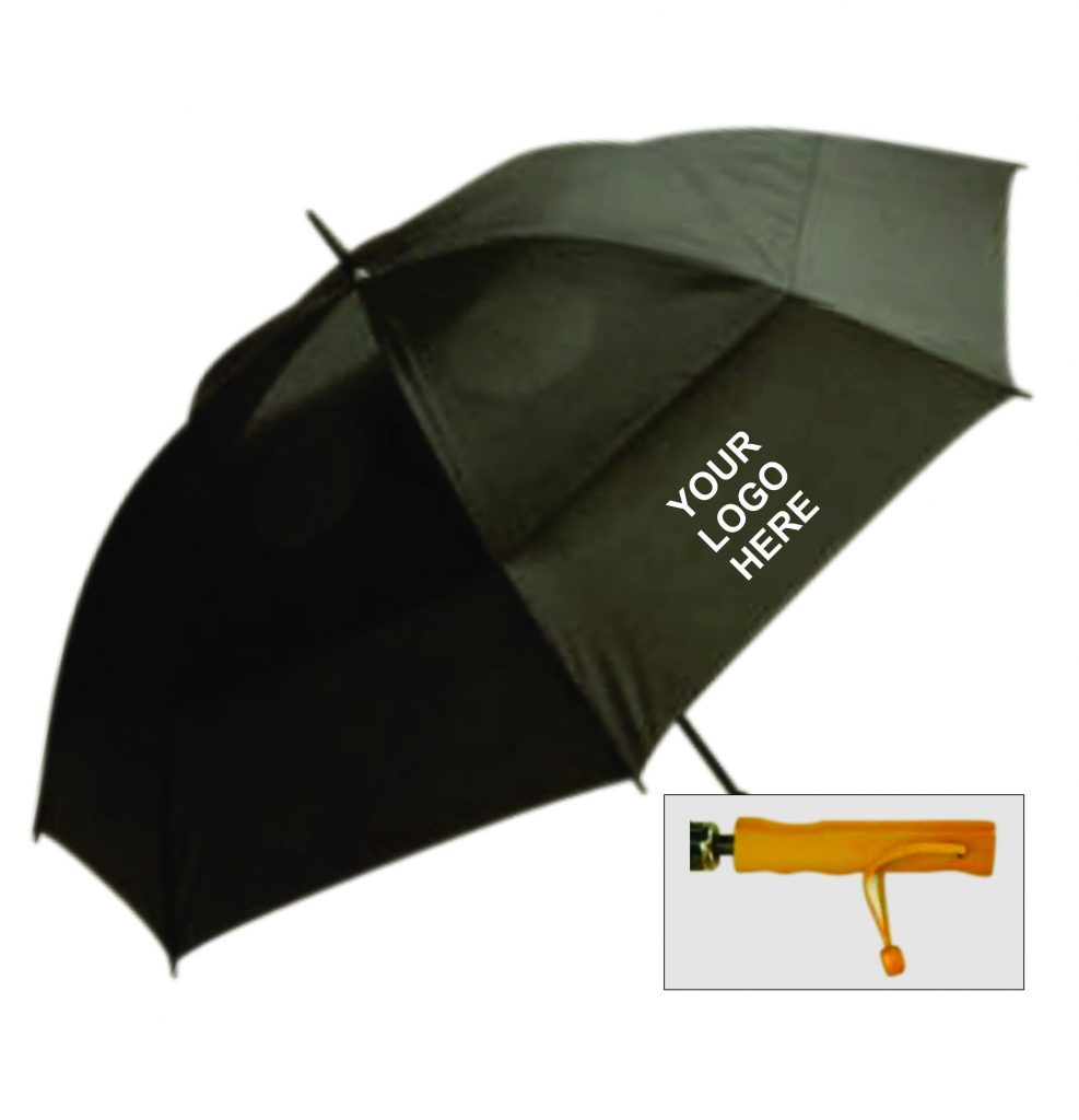 Black 60″ Vented Wood Handle Golf Umbrellas – Premium Quality Umbrellas