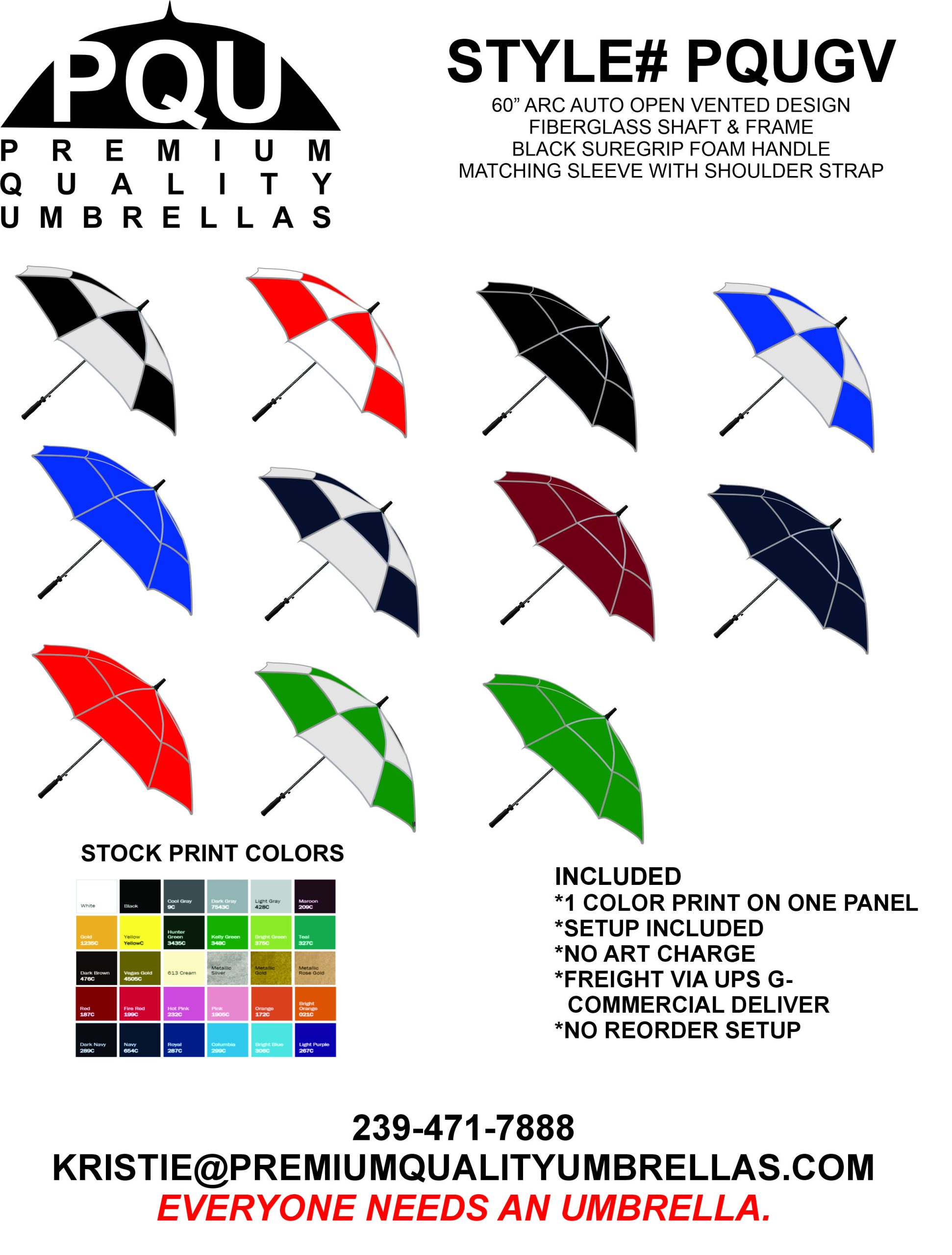 62″ Jumbo Premium Quality Vented Fiberglass Logo Umbrellas - Premium ...